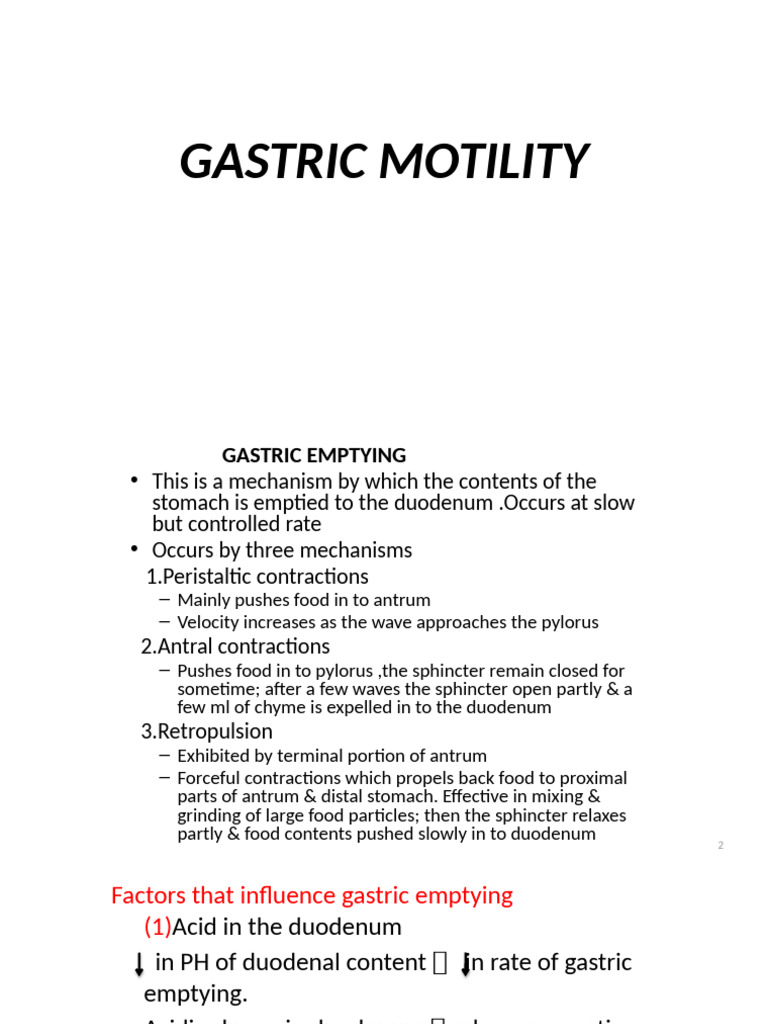 Gastric Motility Pt2 | PDF | Stomach | Vomiting