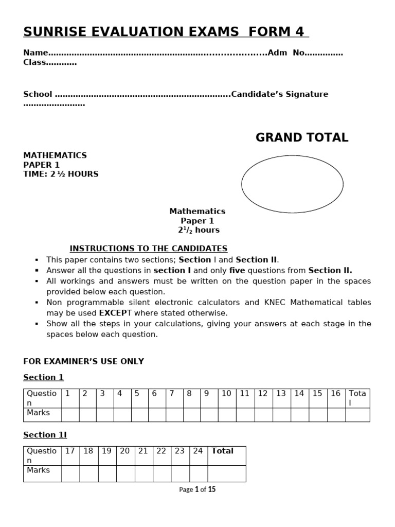 121 f4 Mathematics p1 Qs | PDF | Triangle | Mathematics