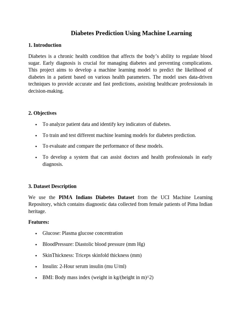 Diabetes Prediction Using Machine Learning | PDF | Machine Learning ...