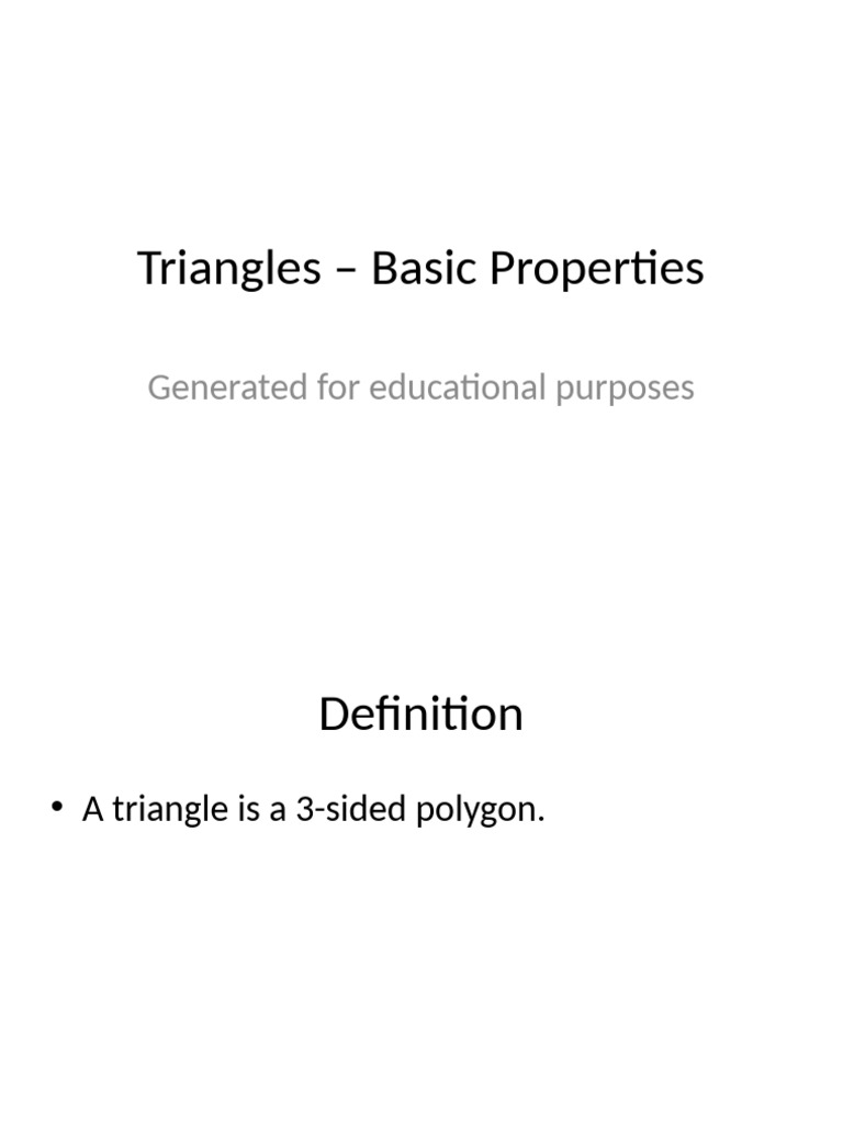 Triangles - Basic Properties | PDF