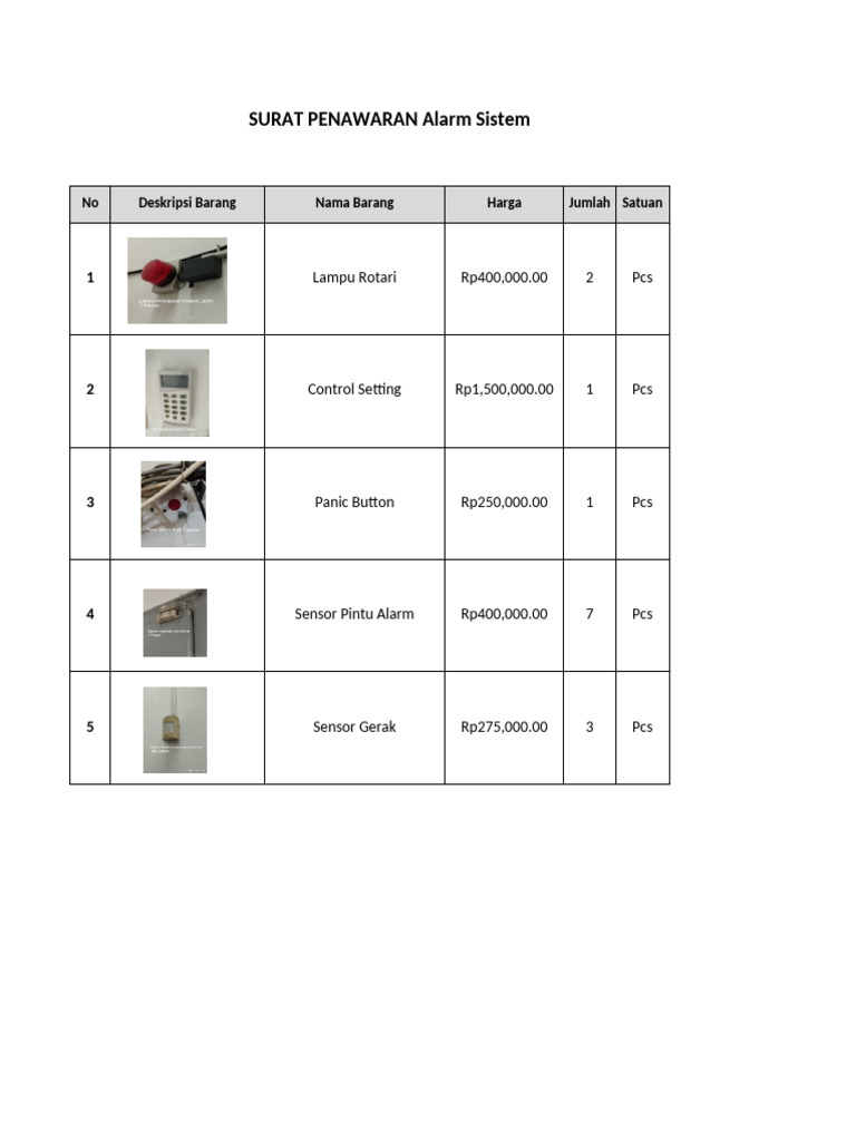 Penawaran Sistem Alrm | PDF