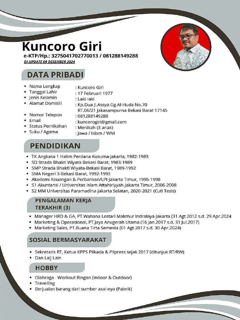 Kuncoro Giri Salesman Resume | PDF
