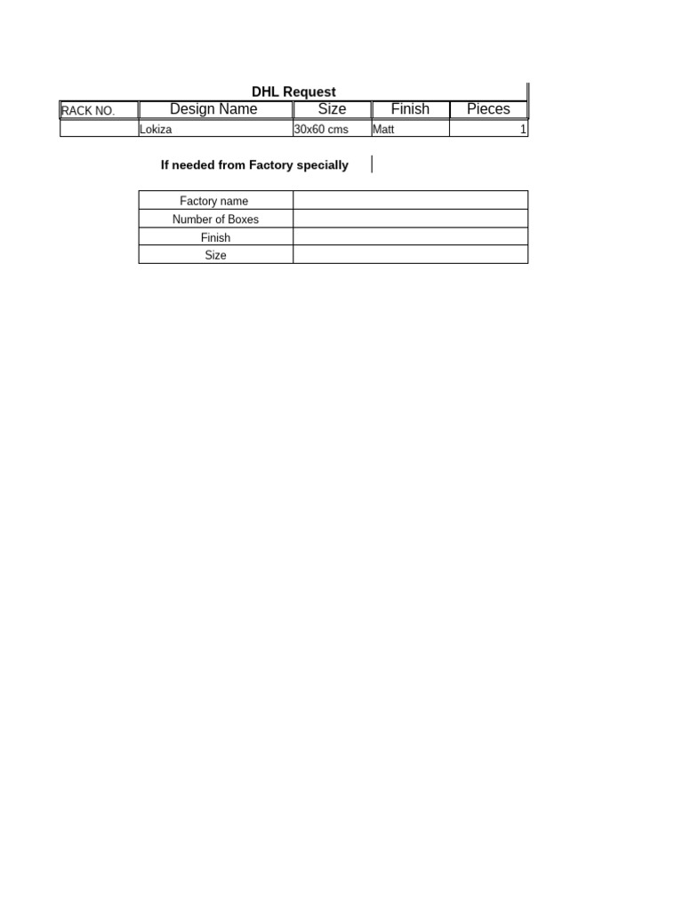DHL Request Form | PDF