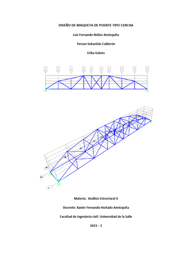 Diseño de Maqueta de Puente Tipo Cercha | PDF | Puente | Elasticidad (Física)