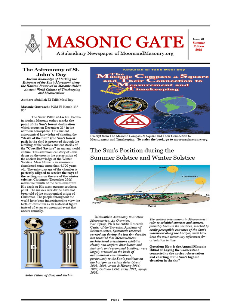 Issue1 - Masonic Gate Newspaper - Final | PDF | Astronomy