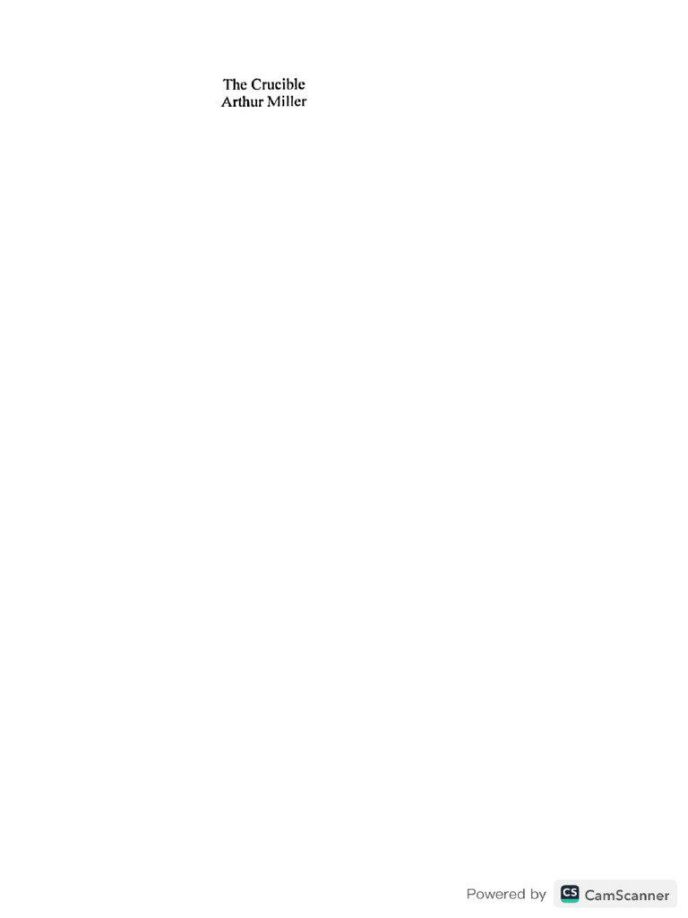 Introduction To The Crucible | PDF