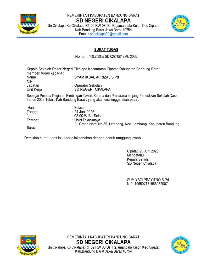 Surat Tugas Sppd New[1] | PDF