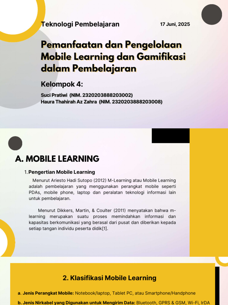 Mobile Learning dan Gamifikasi dalam Pendidikan | PDF
