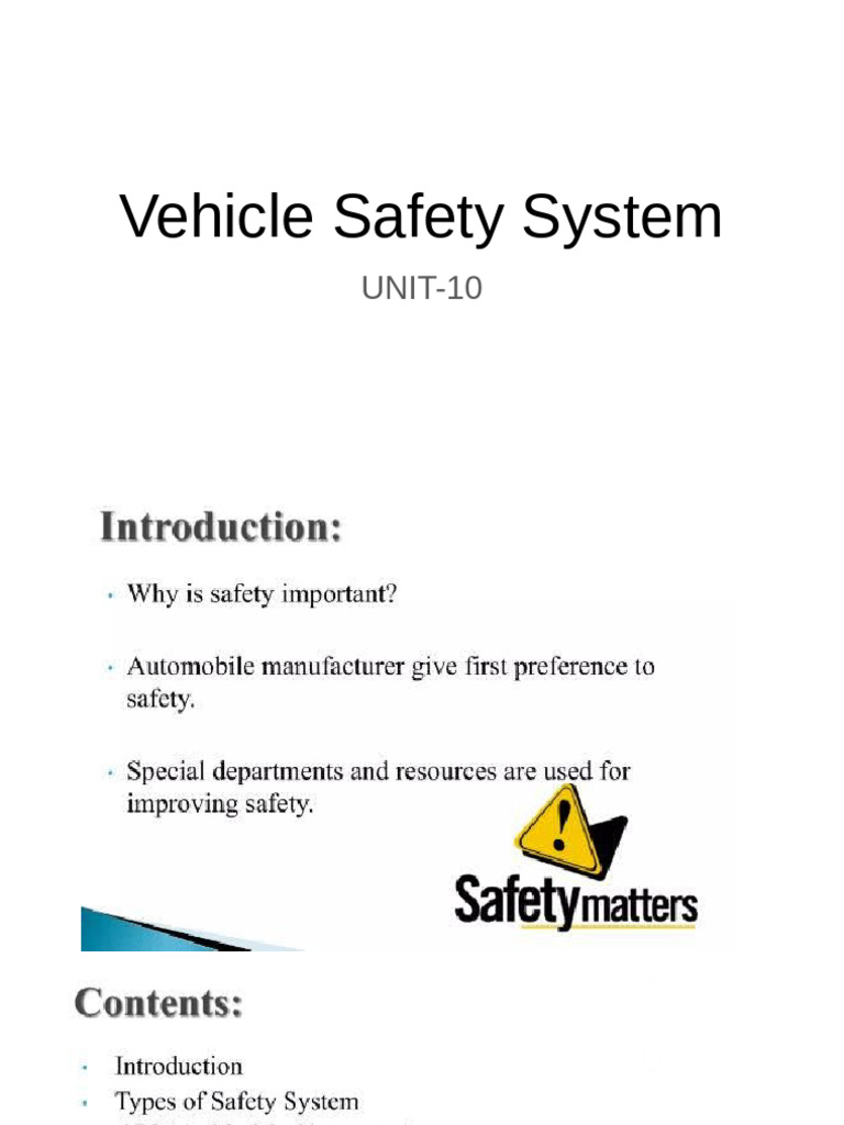 Vehicle Safety System | PDF