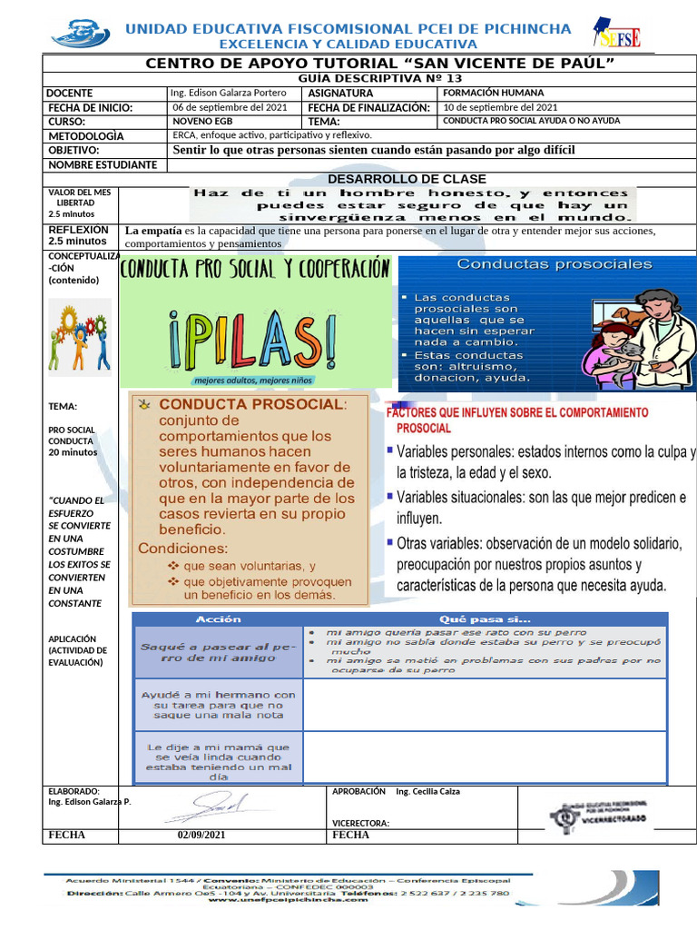 Guia Didact # 13 (9 Egb Formac Humna) | PDF