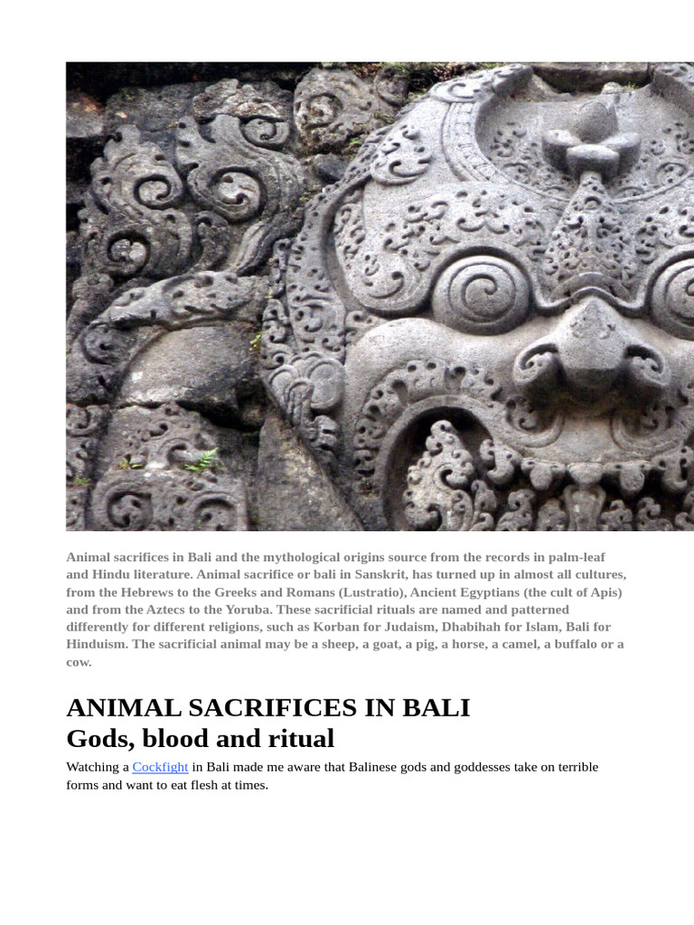 Bali. Animal Offerings | PDF | Kali | Shiva