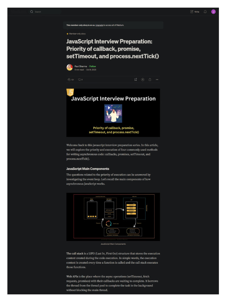 Priority of Callback, Promise, SetTimeout, and Process - Nexttick | PDF