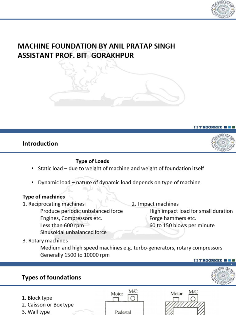 Unit-5 PPT Machinefoundation Foundation | PDF | Foundation (Engineering) | Resonance