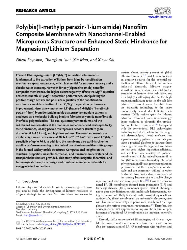 2024-Poly (Bis (1-Methylpiperazin-1-Ium-Amide) Nanofilm Composite ...