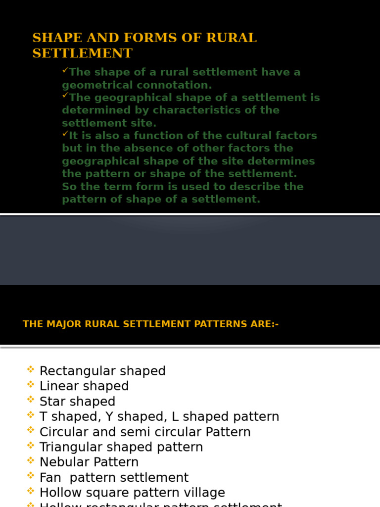 Patterns of Rural Settlement Shapes | PDF | Landscape | Geomorphology