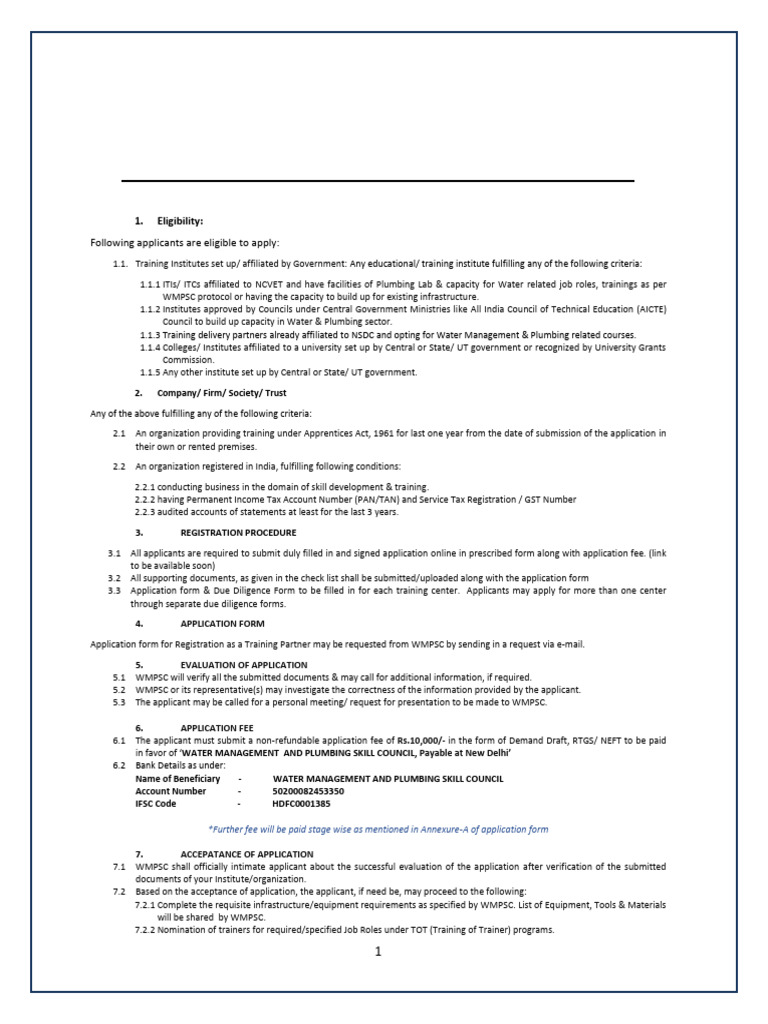 Training Partner Affiliation Protocol | PDF