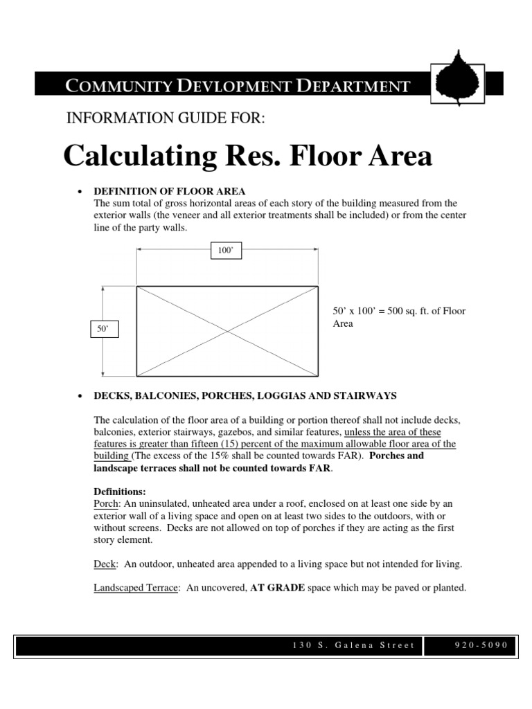 Calculating Res. Floor Area: Information Guide For | PDF | Building ...