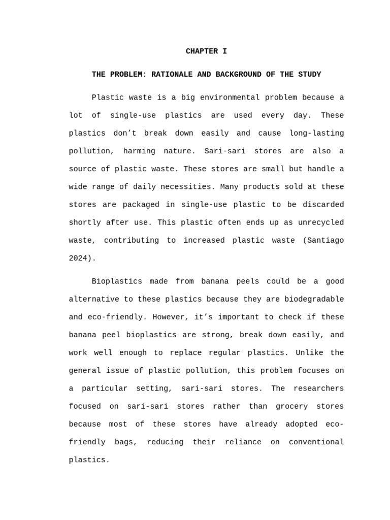 Bioplastic From Saba Banana Peels | PDF | Plastic | Materials