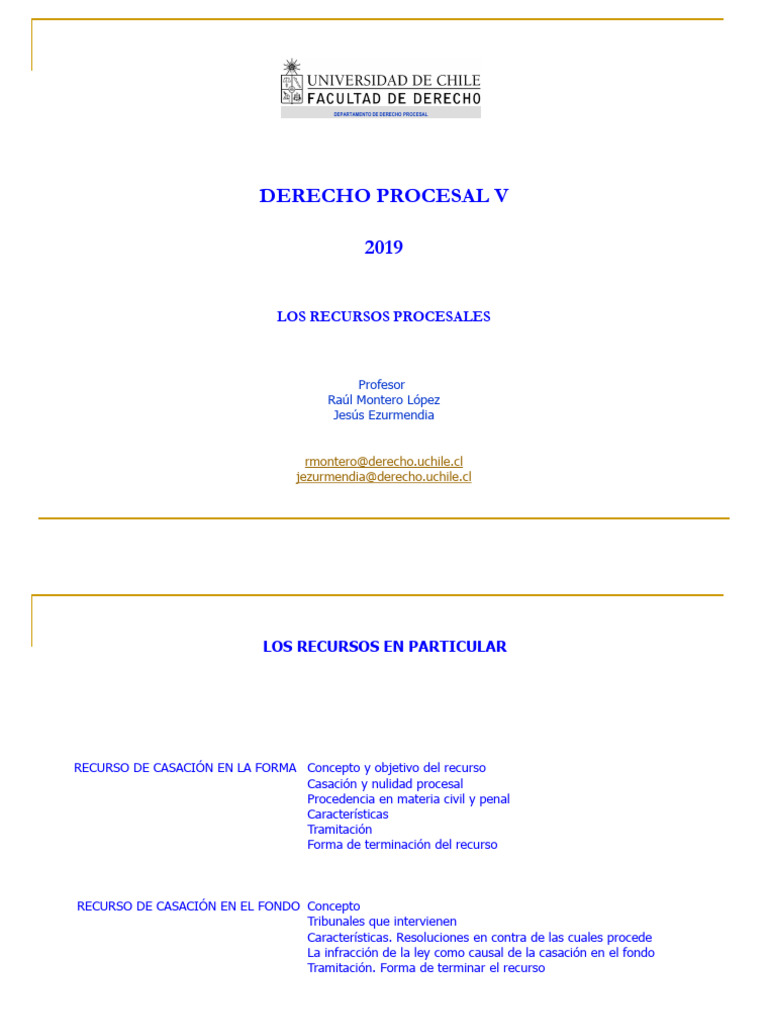 Recurso de Casaci N Derecho Procesal I UCH | PDF | Apelación | Tribunales