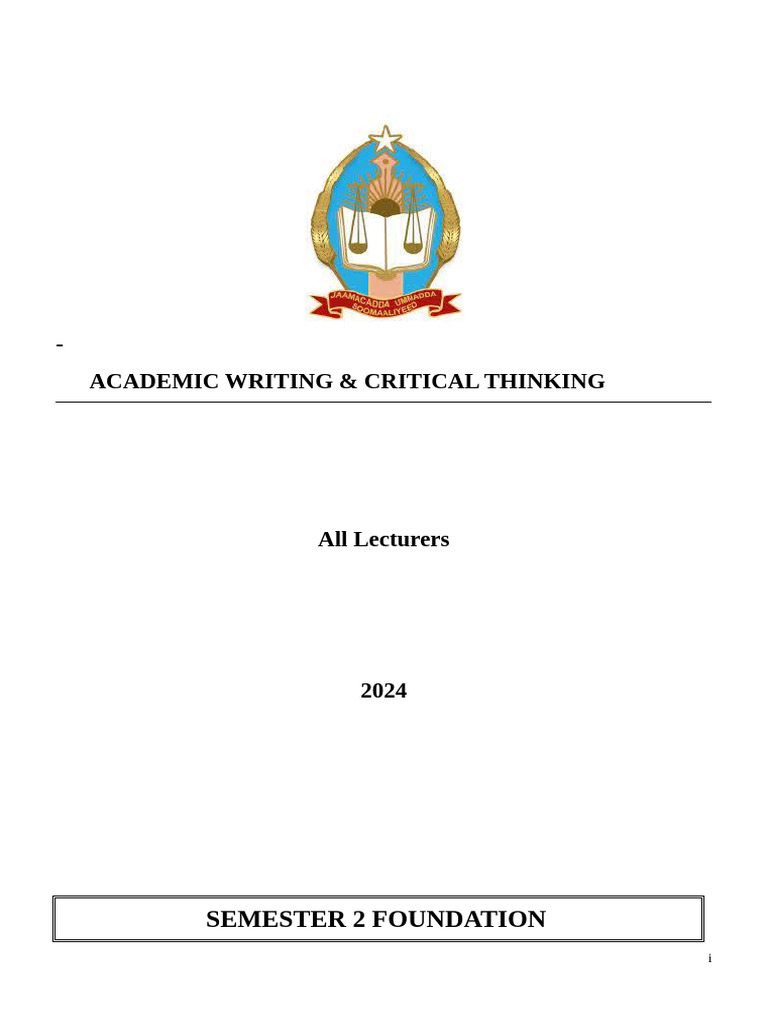 Academic Writing and Critical Thinking II Module | PDF | Argument | Logical Consequence