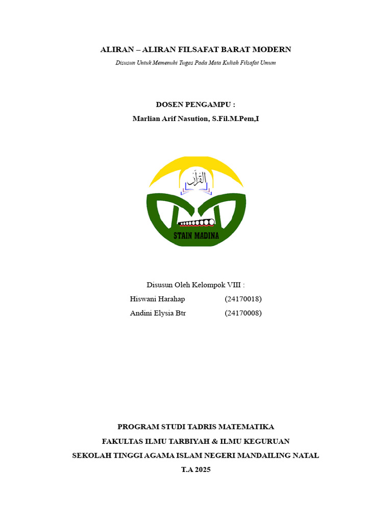 Aliran - Aliran Filsafat Barat Modern | PDF