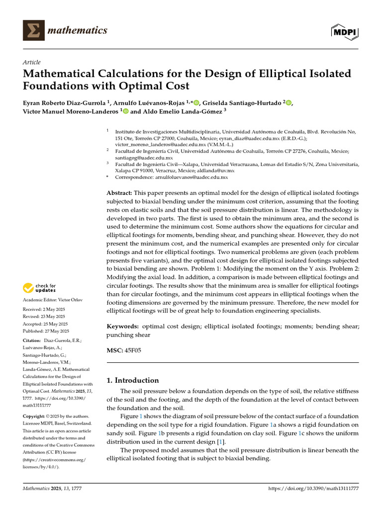 Mathematical Calculations For The Design of Ellipt | PDF | Foundation ...