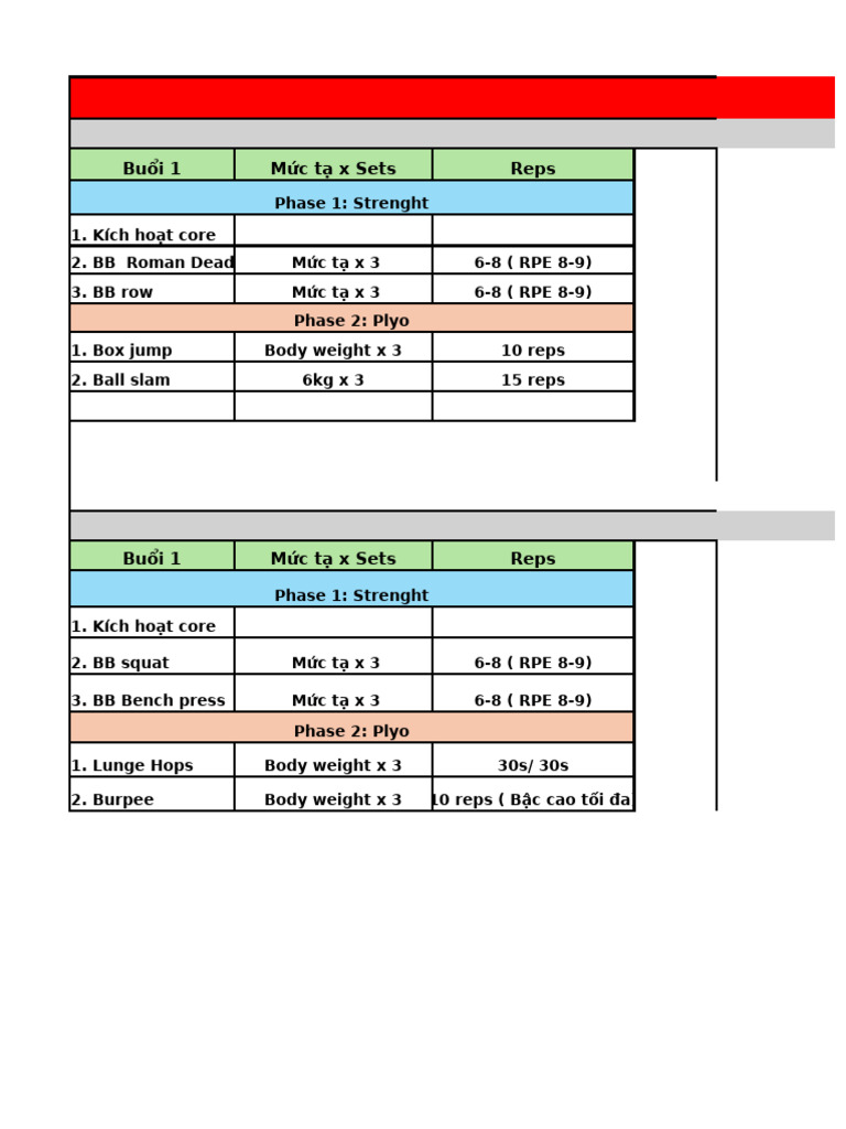Hybrid Training Workout Plan | PDF | Management Of Obesity | Physical ...