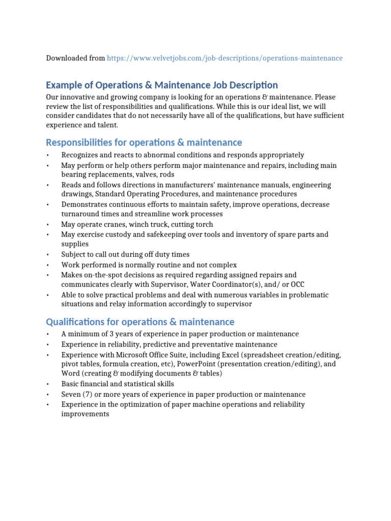Operations Maintenance v4 | PDF