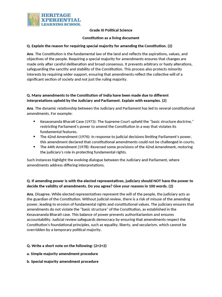 Constitution as a Living Document Explained | PDF | Constitution ...