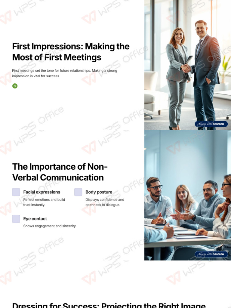 First Impressions Making The Most of First Meetings | PDF | Human ...