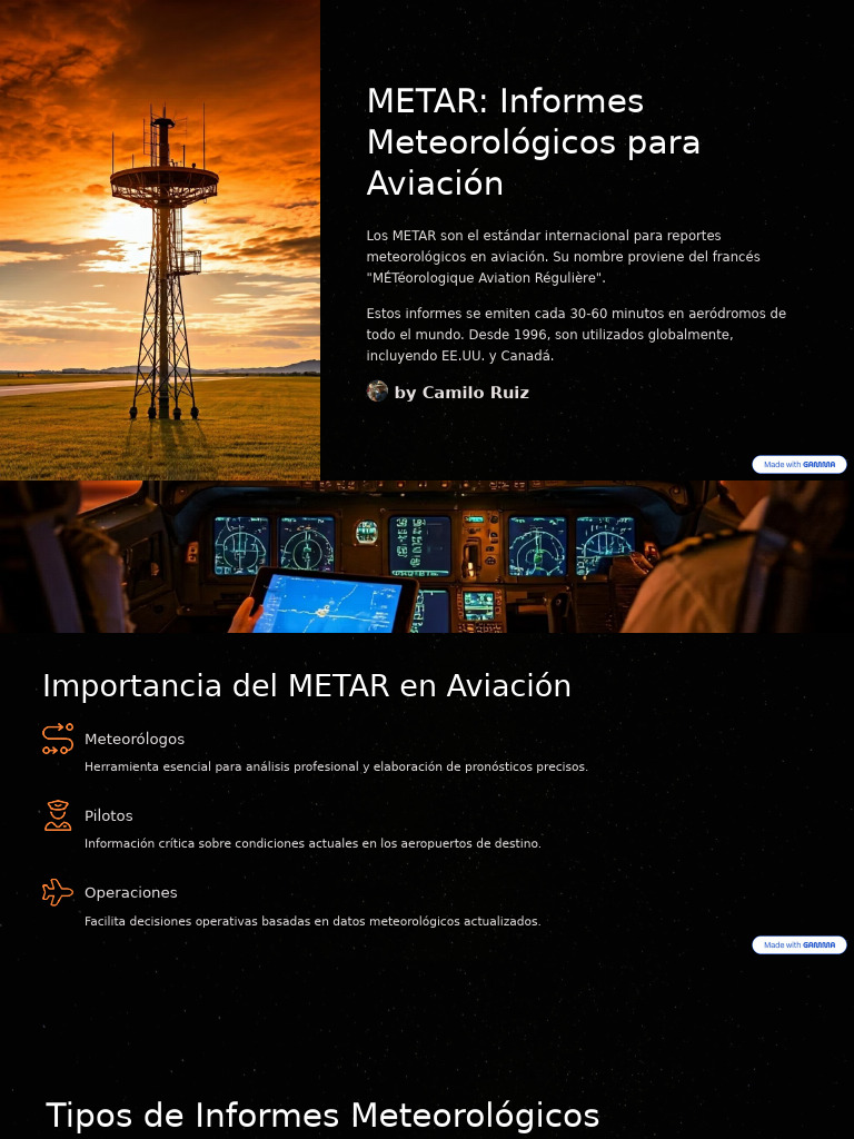 METAR Informes Meteorologicos para Aviacion | PDF | Meteorología