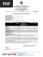 Individual Evaluation Sheet for DepEd Applicants | PDF