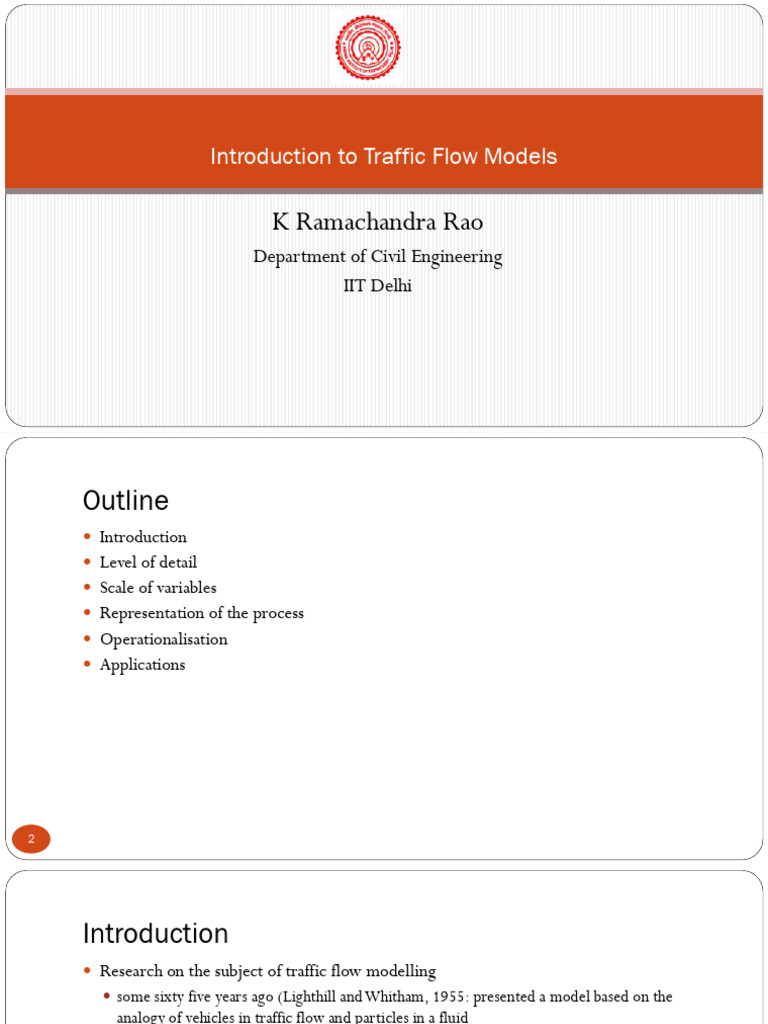Traffic Flow Modelling Overview | PDF | Traffic | Simulation