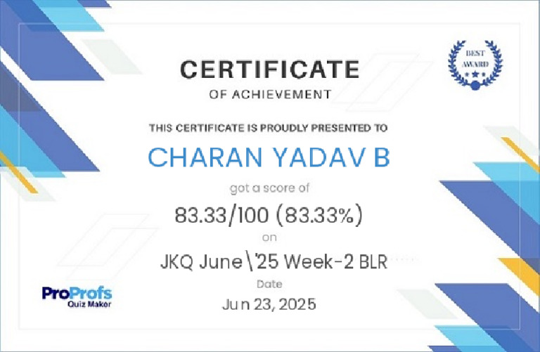 Charan Yadav B-347272408 | PDF