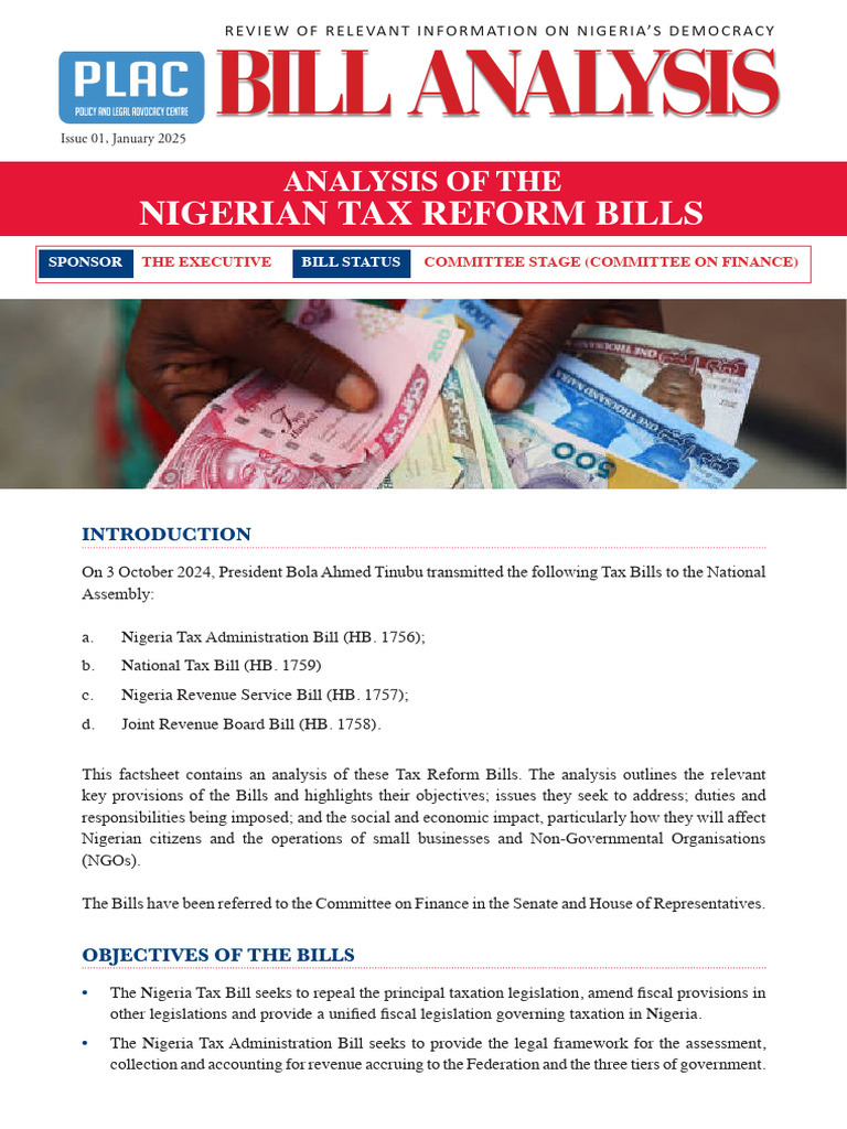 Analysis of The Nigerian Tax Reform Bills | PDF | Taxes | Value Added Tax