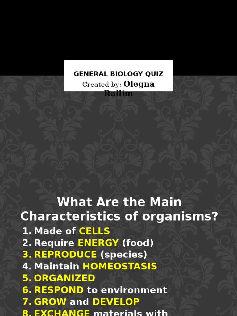 General Biology Quiz | PDF | Cell (Biology) | Endoplasmic Reticulum