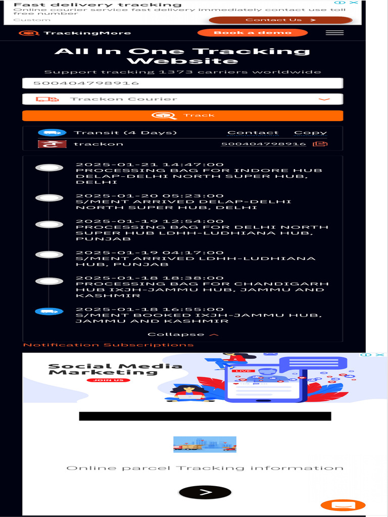 Trackon Courier Tracking | PDF