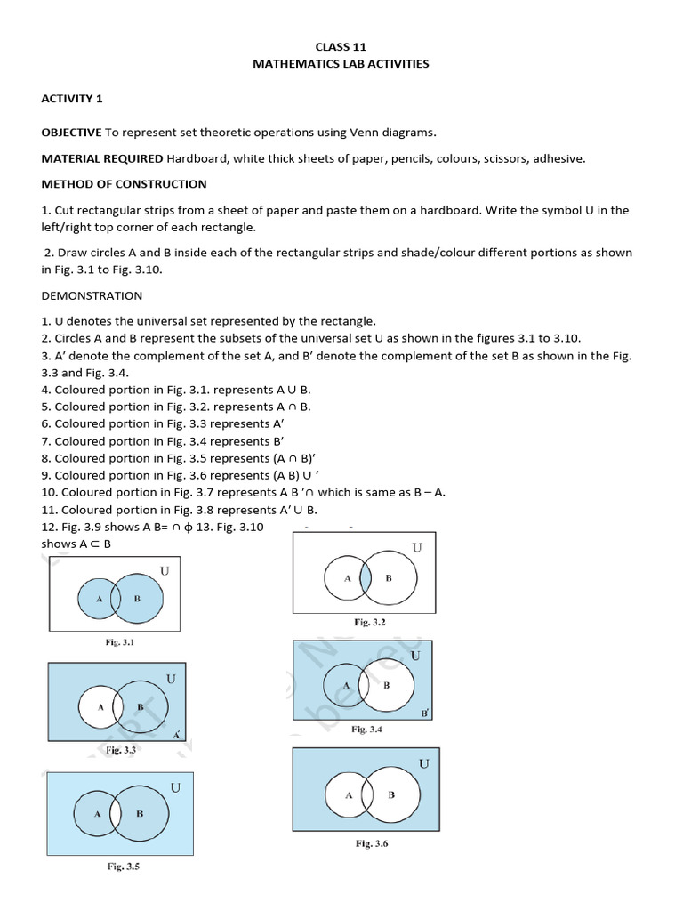 Class 11 Mathematics Lab Activities | PDF | Function (Mathematics ...