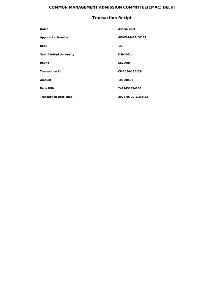 Transaction Recipt | PDF