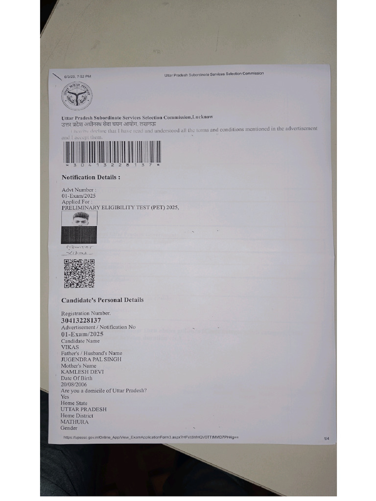 Upsssc Pet Form Vikas | PDF