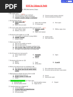 Ent MCQS | PDF | Ear | Auditory System