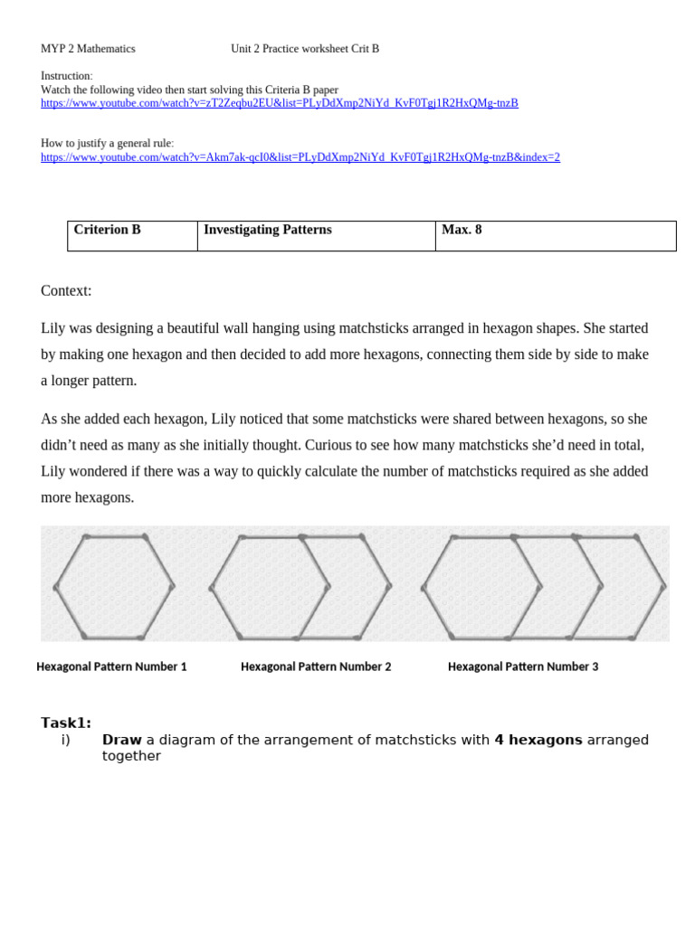 MYP-2 Practice Worksheet U2 Crit B | PDF | Mathematics