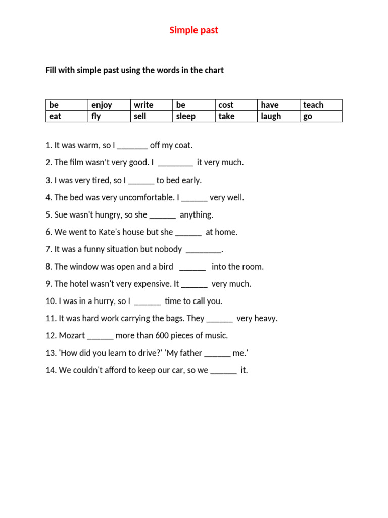 Simple Past Ex | PDF