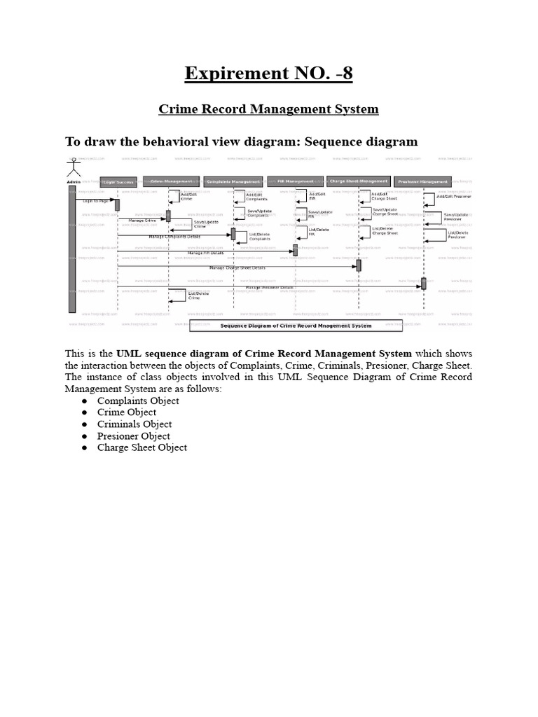 Crime Record Management Sequence Diagram | PDF