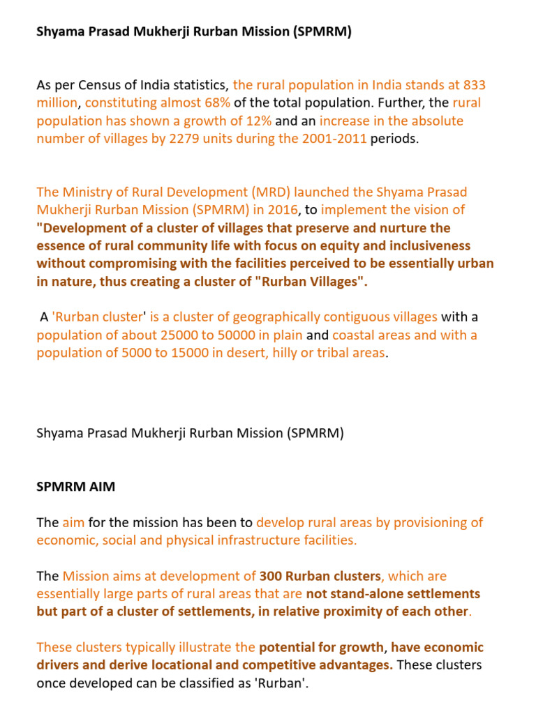 Rurban Mission | PDF | Urbanization