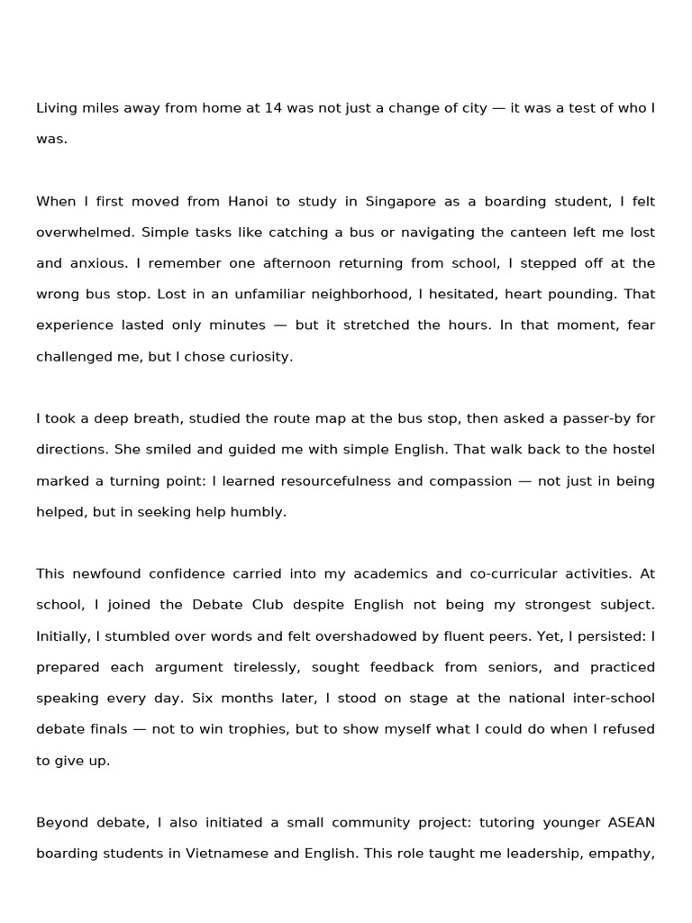 ASEAN Scholarship Sample Essay | PDF
