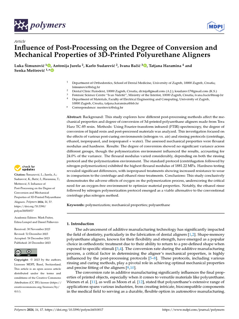 Jayanth - Influence of Post-Processing On The Degree of Conversion and Mechanical Properties of ...