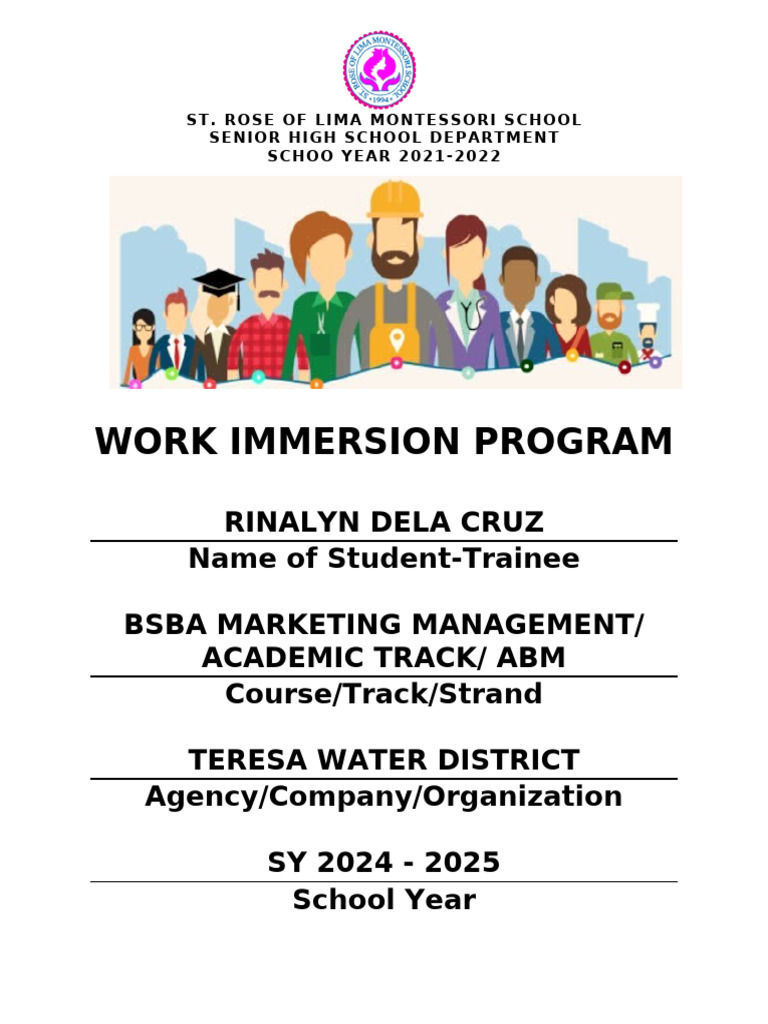 Work Immersion Format For Portfolio RINALYN | PDF | Business