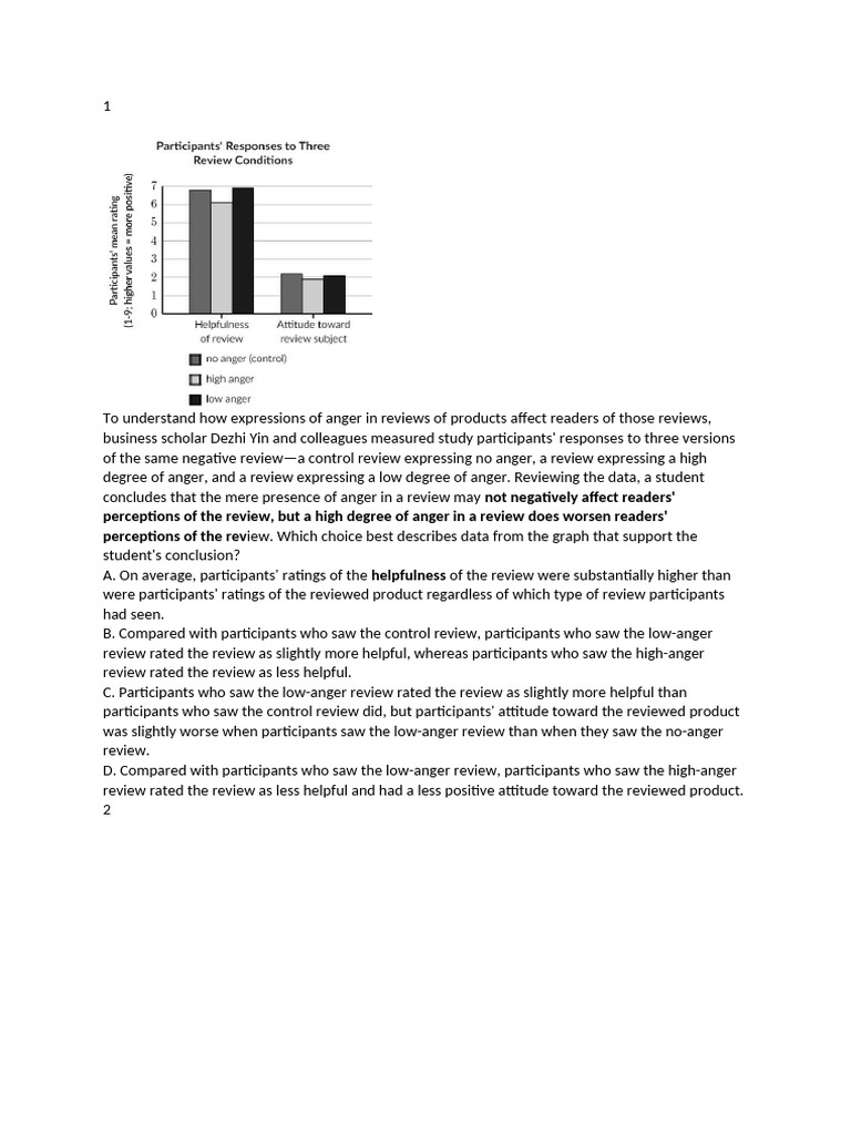 SAT 4 Command of Evidence Quantitative | PDF | Anger | Newspapers