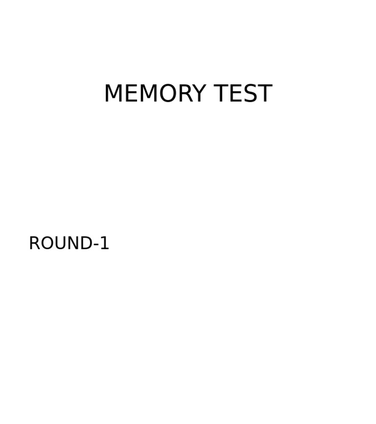 Memory Test | PDF